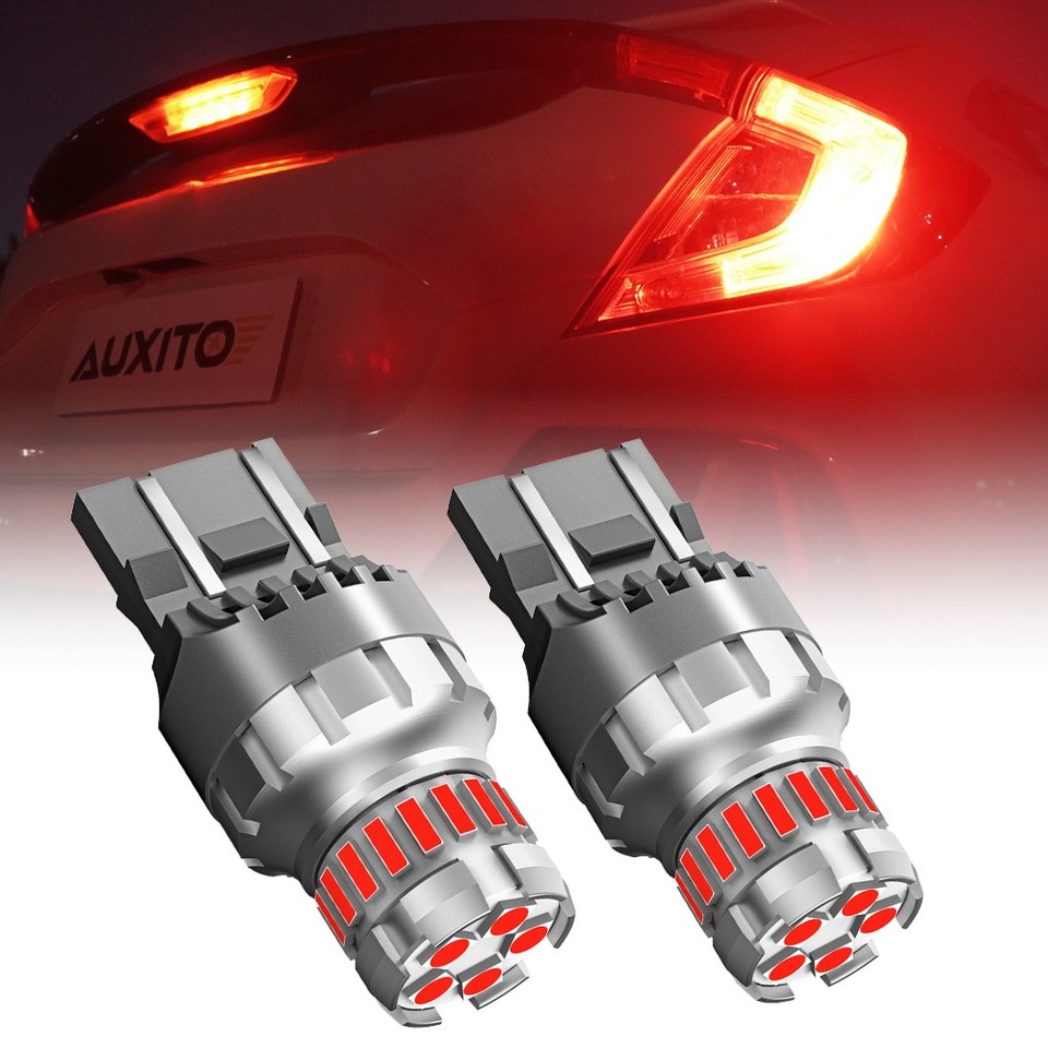 2x AUXITO Red 7443 7444 LED Front Turn Signal Blinker Light Bulbs No ...