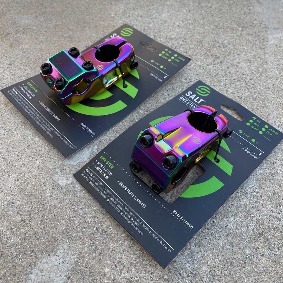 SALT AM STEM TOP LOAD OR FRONT LOAD OIL SLICK 1 1/8 BMX BIKE STEMS CULT ...