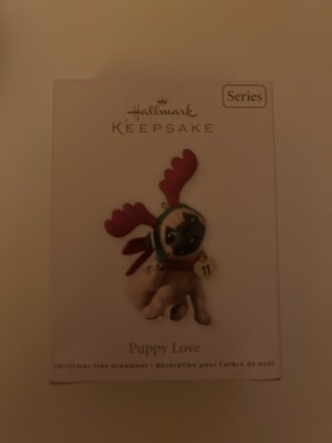 Hallmark Keepsake Puppy Love Pug 21st in Series Ornament 2011 WITH BOX ...