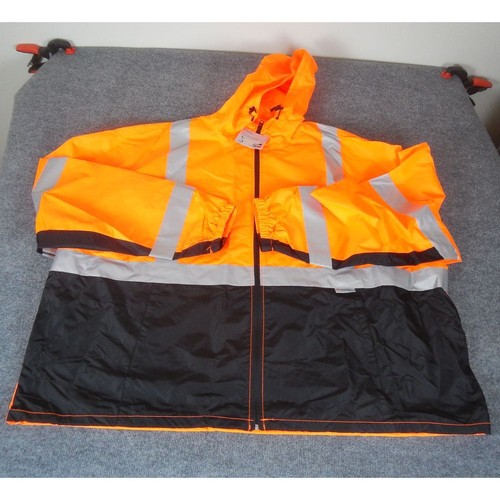 High Visibility Safety Jacket 3M Scotchlite Reflective WorkWear Orange ...