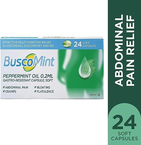 2x Buscomint Peppermint Oil 0.2ml Gastro Resistant Treatment 24 Soft ...