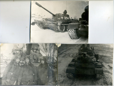Vintage Art Photo USSR Tank T 55 uniform Military Tankman Gun Cannon ...