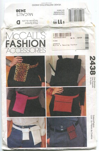 McCall's PATTERN 2438 Misses' Belt Bags/Backpack ONE SIZE UNCUT 1999 | eBay
