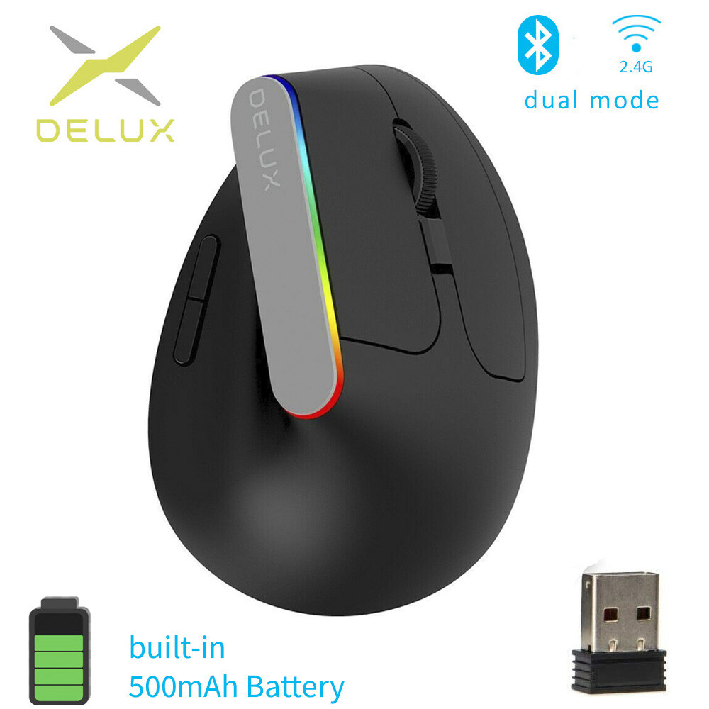 LED Wireless Mouse Bluetooth &2.4GHz Ultra Silent Slim DPI 2 Connection ...