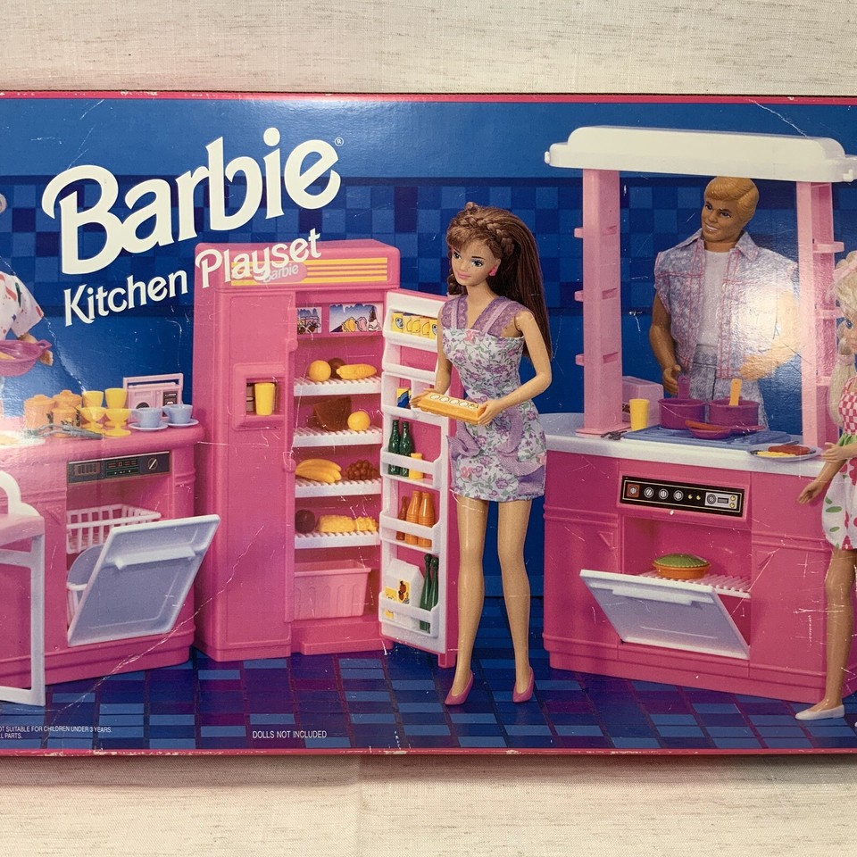 Barbie Kitchen Playset Toy Doll 1990 Mattel Arco 65338 Missing Pieces ...
