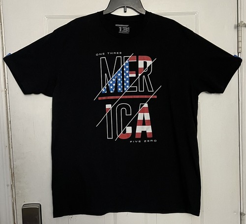 13 Fifty Apparel MERICA Black Graphic T-Shirt Size 2XL USA One Three ...
