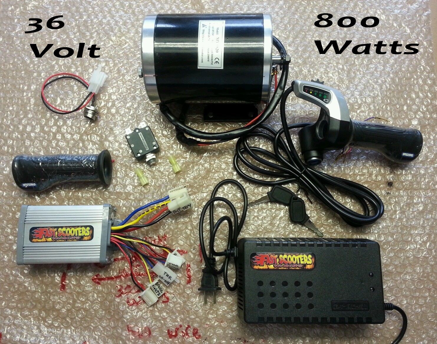 Scooter 36 volt 800 watt motor, controller and throttle kit-Complete | eBay