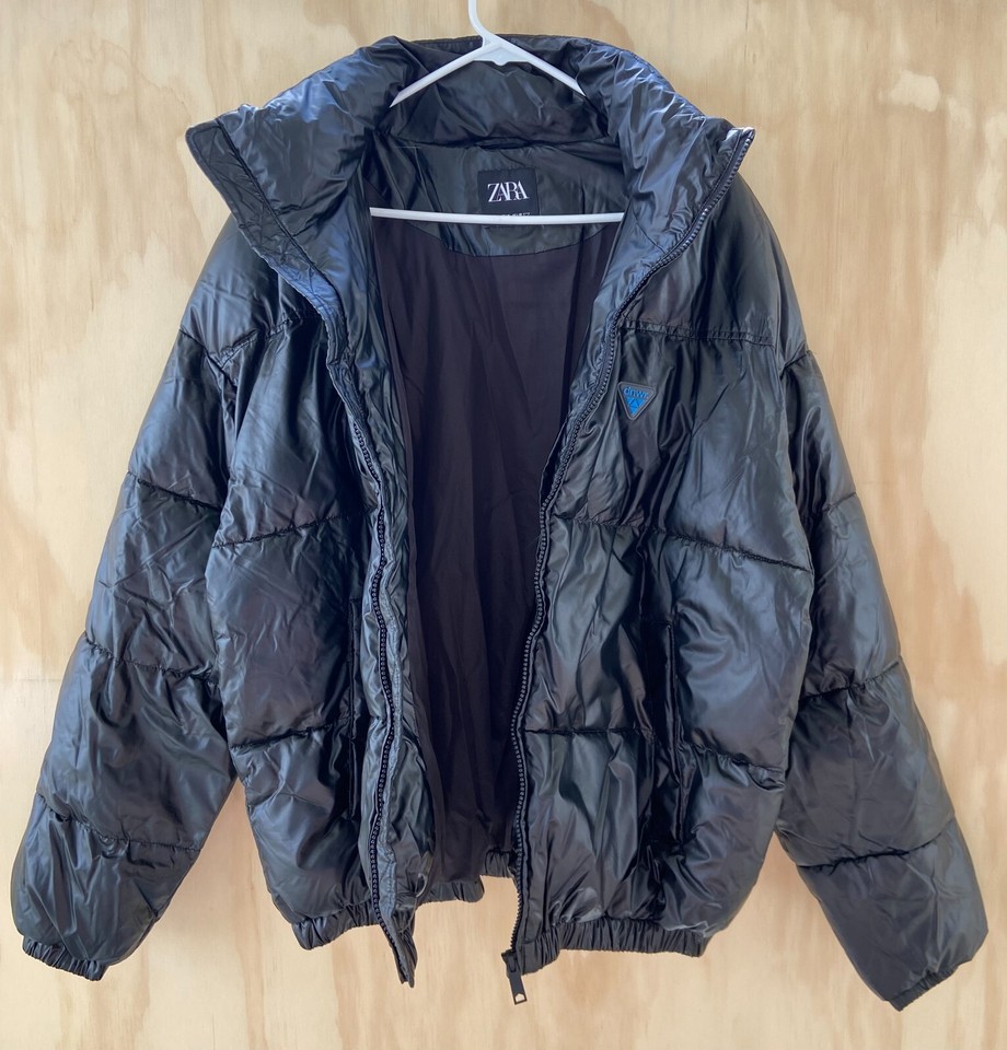 ZARA Man Men’s Sz M Puffer Jacket DNWR BLACK Coat (547) | eBay