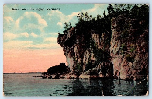 c1910 Burlington Vermont VT Vintage Postcard Rock Point Rock Formation ...
