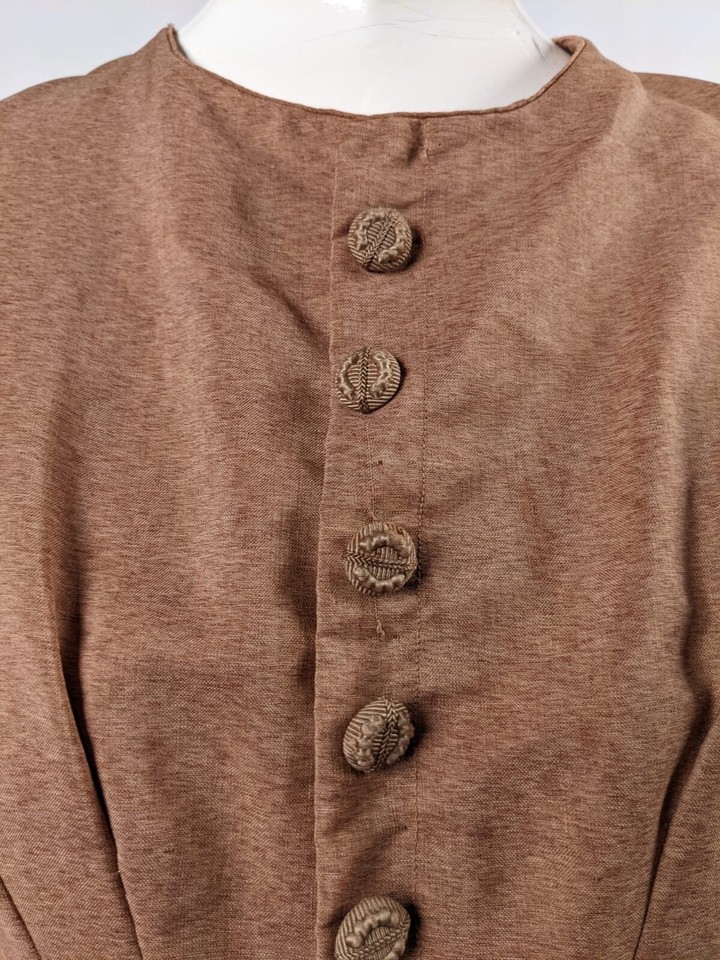 MUSEUM QUALITY ANTIQUE CIVIL WAR 1860’S LIGHT BROWN WOOL DRESS | eBay