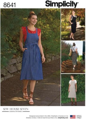 Simplicity 8641 Pattern, Overall Boho w/Pocket Smock Cross Back Dress ...