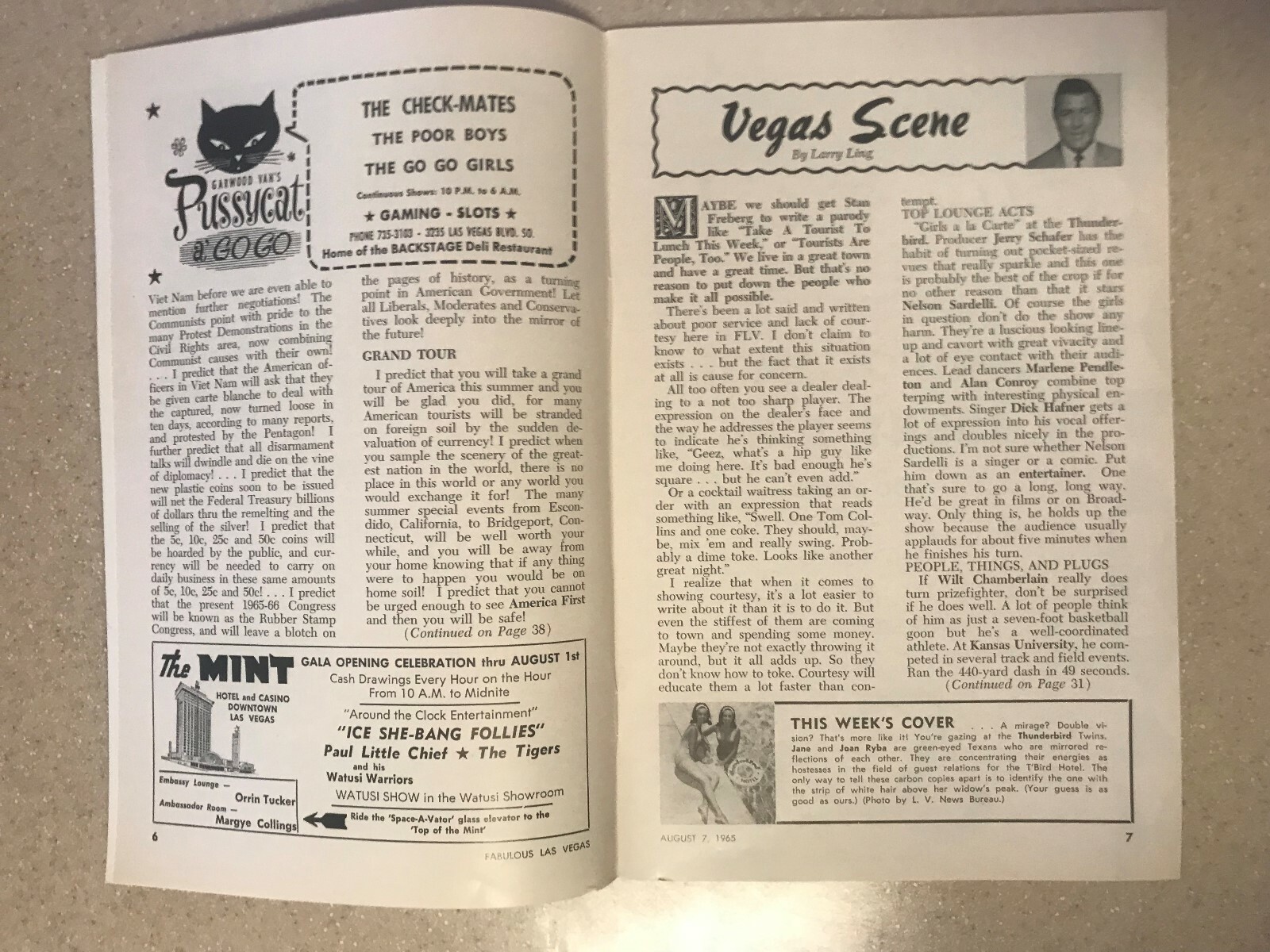 Fabulous Las Vegas Magazine Jane & Joan Ryba The Flattops Miss Loni 8/7 ...