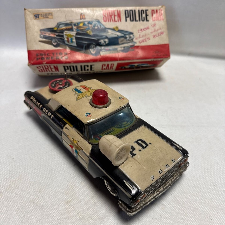 Aoshin Tin Toy Car Siren Police Car Ford W/BOX F/S FEDEX | eBay