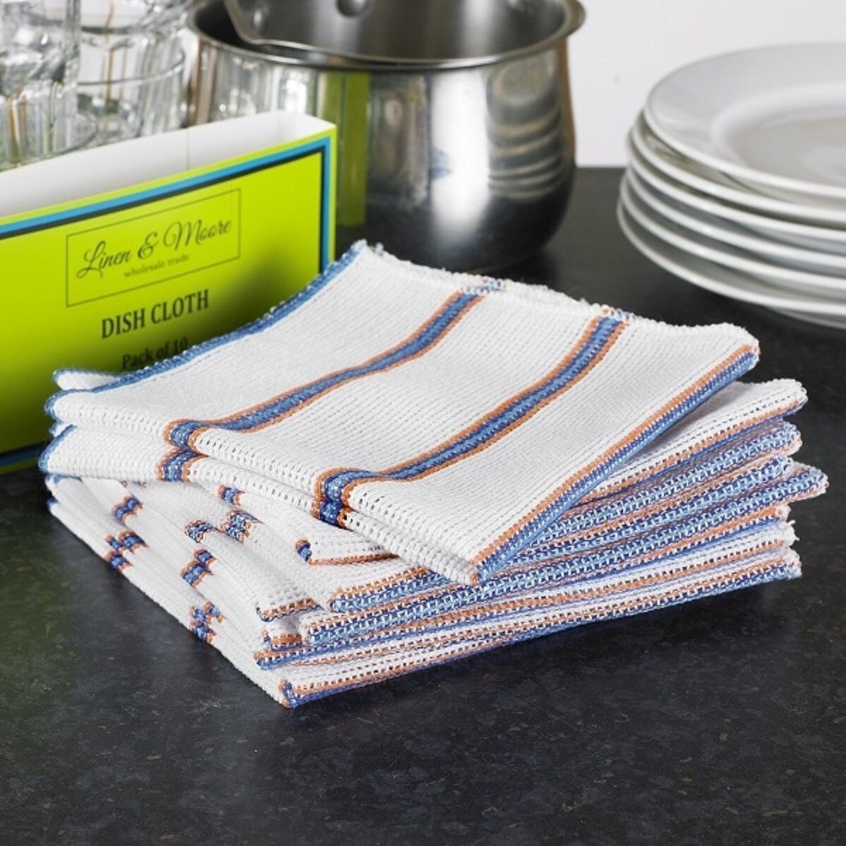 High Quality Dish Cloths 100% Cotton Lightweight Pack of 20 Kitchen Tea ...