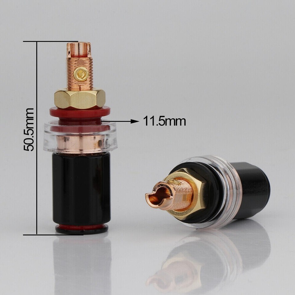 4Pcs Pure Copper Plated Binding Post Banana Female Speaker Amplifier ...