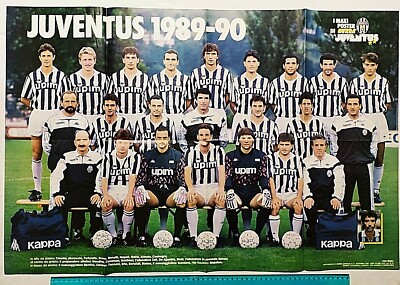 MAXI POSTER JUVENTUS STAGIONE 1989-1990 89-90 HURRA' JUVENTUS TACCONI ...