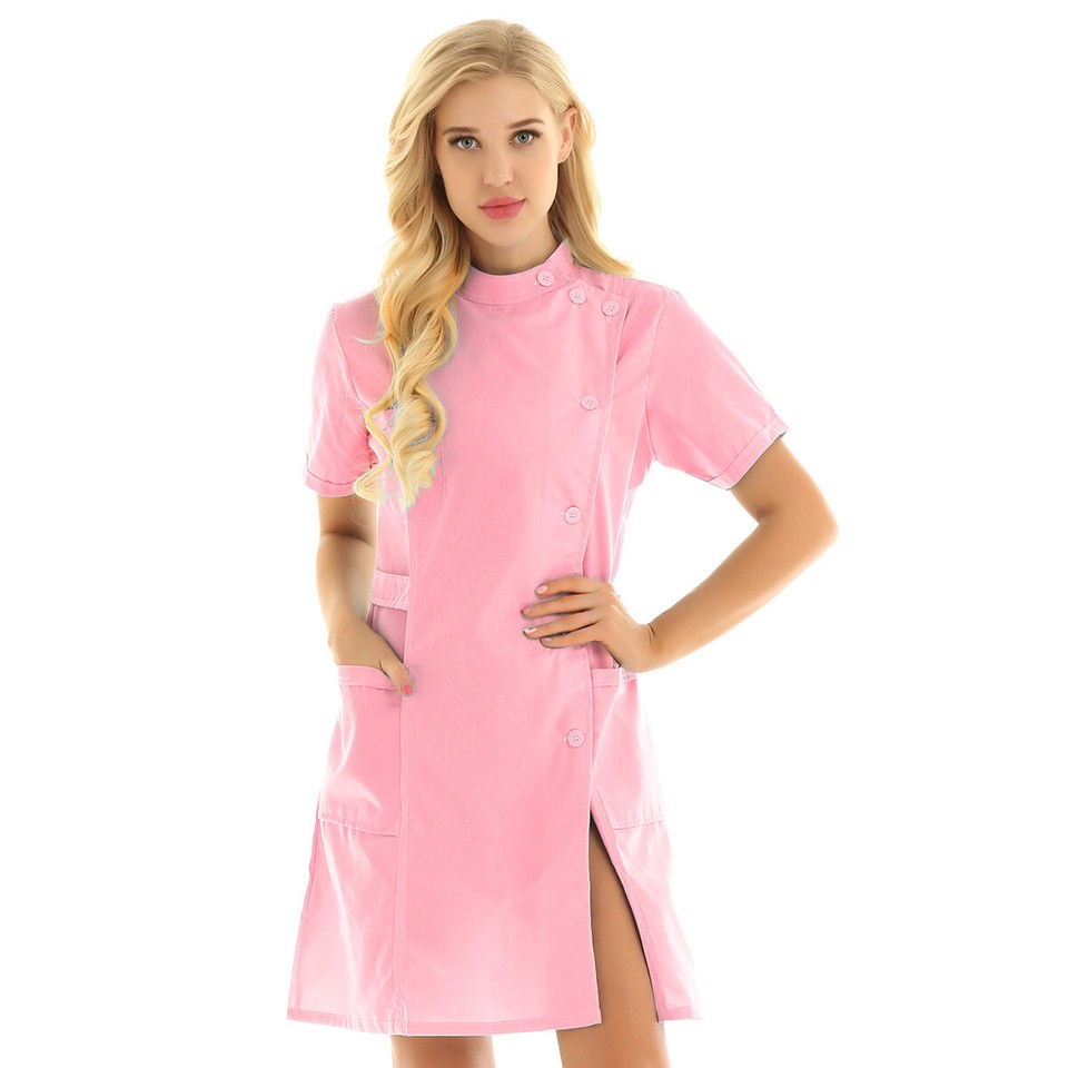 Women Hospital Coat Nurse Doctor Cosplay Costume Lab Jacket Dress ...