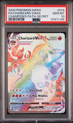 Pokemon Champion Path Secret Rainbow Charizard VMAX 074/073 PSA 10 | eBay