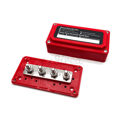 12V 300A AMP Heavy Duty DC Power Distribution Positive Bus Bar - 4 X M8 ...