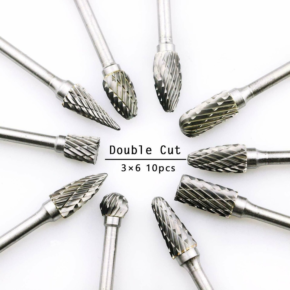 10PCS Tungsten Carbide Point Die Grinder Shank Carving Tool Rotary Burr ...
