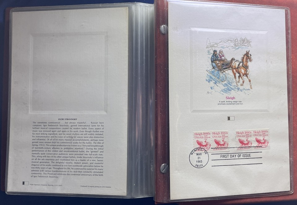 Proofcard Society of the United States philatelic stamp collection red ...