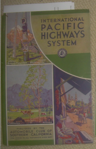 1933 ACSC Road Map Atlas PACIFIC HIGHWAYS SYSTEM B.C. Canada to Mexico ...