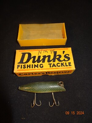 Dunk's Box and Old Wood Fishing Lure with Glass Eyes | eBay