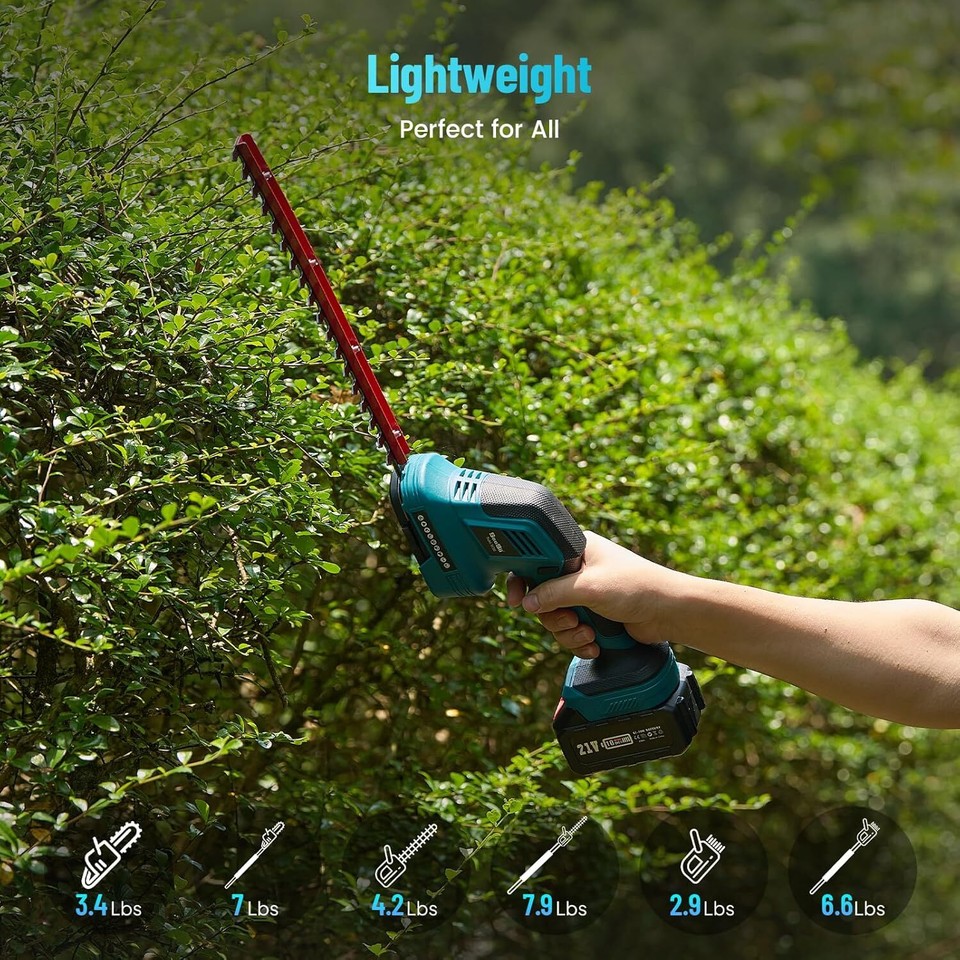 6-in-1 Cordless Pole Saw & Hedge Trimmer Grass Shears Combo Kit 2×4.0 ...