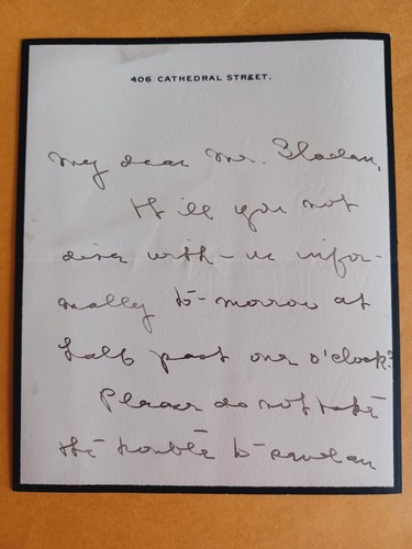 Susan Chisolm Read Thayer (d. 1917) Signed Letter -William Sydney ...