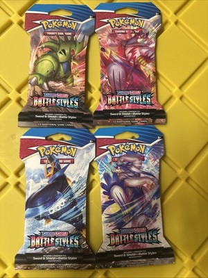 Pokemon TCG Battle Styles Sleeved Booster Art Set 4 Packs - New Factory ...