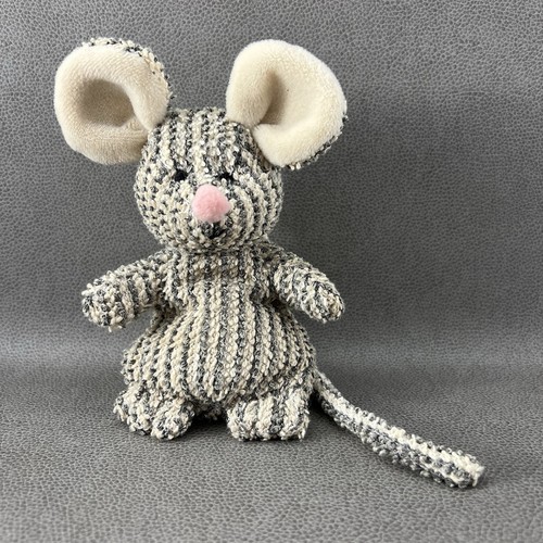 Russ Berrie Sniffy Mouse Home Buddies Gray Striped Terry Cloth Stuffed ...