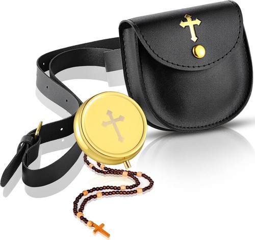 2 Pcs Pyx for Communion Host Catholic Leather Burse Cross, Classic ...