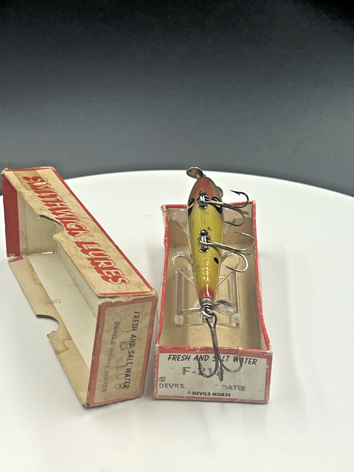 Vintage WOODEN Smithwick Devil's Horse Fishing Lure in Original Box ...
