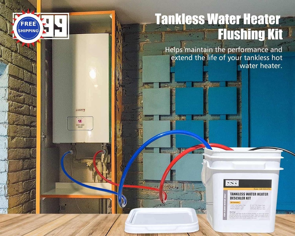 Tankless Water Heater Flushing Kit Includes Submersible Sump Pump ...