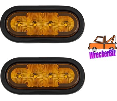 Qty. 2, 6 INCH OVAL, AMBER RECESSED STROBE LIGHT, QUAD & SYNCRONIZED ...