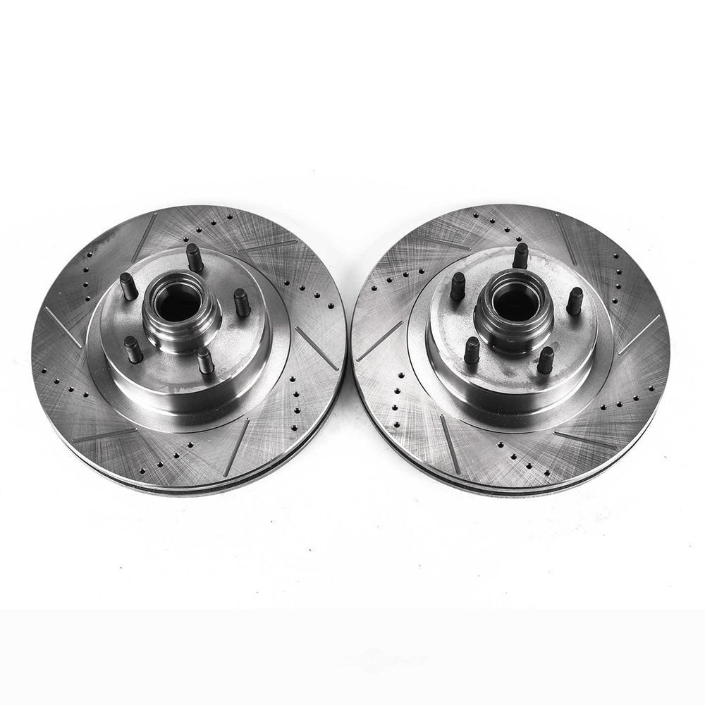 Disc Brake Rotor Set-Front Drilled and Slotted Brake Rotor Pair Power ...
