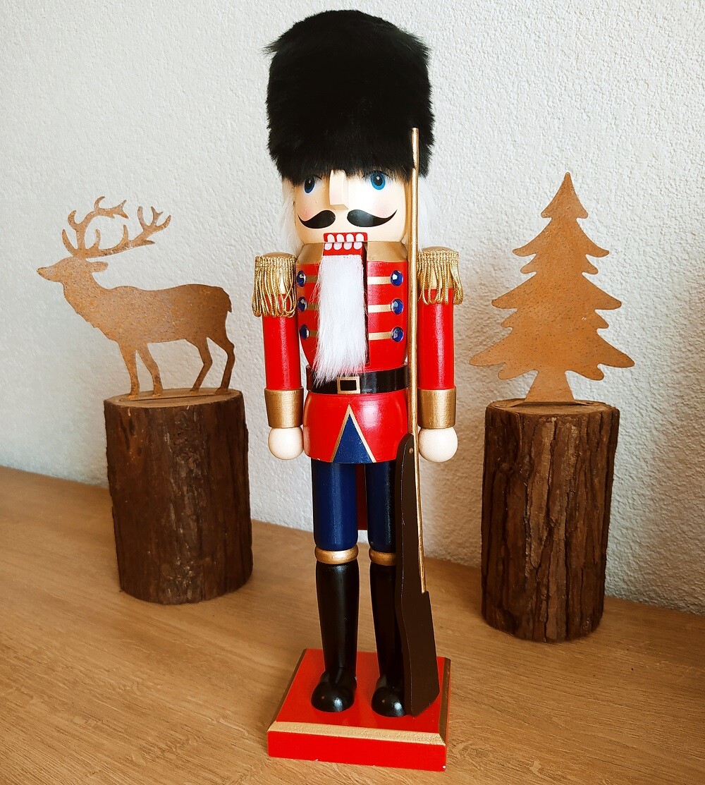 Nussknacker 35cm Nutcracker Holz Figur Weihnachtsdeko Weihnachtsmann ...