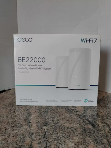 TP-Link Deco BE22000 Tri-Band Mesh Wi-Fi 7 System - White (2 Pack) New ...