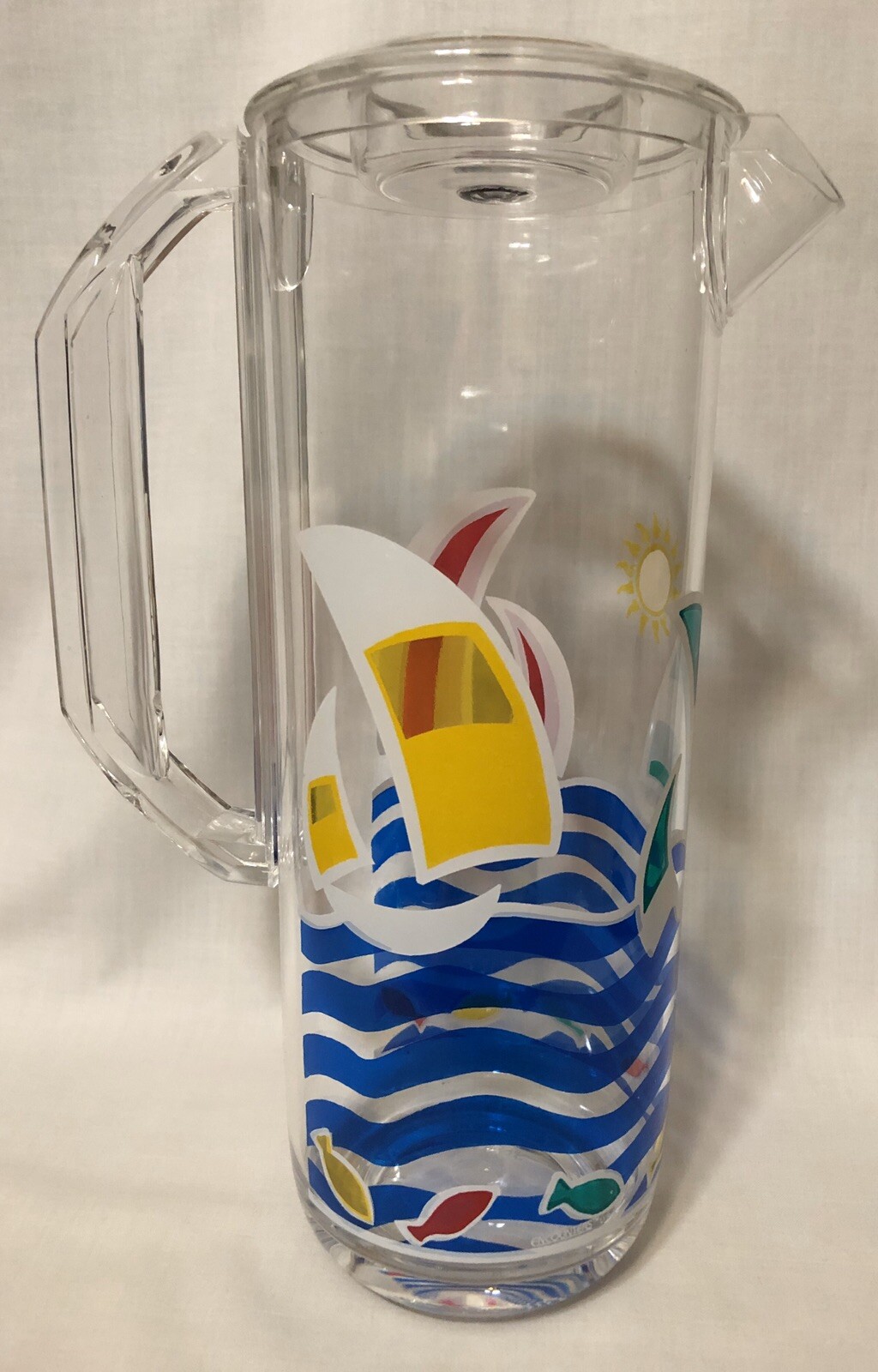 Culver Encounters Set of Pitcher & 8 Highball Tumbler Glasses Sailboats ...
