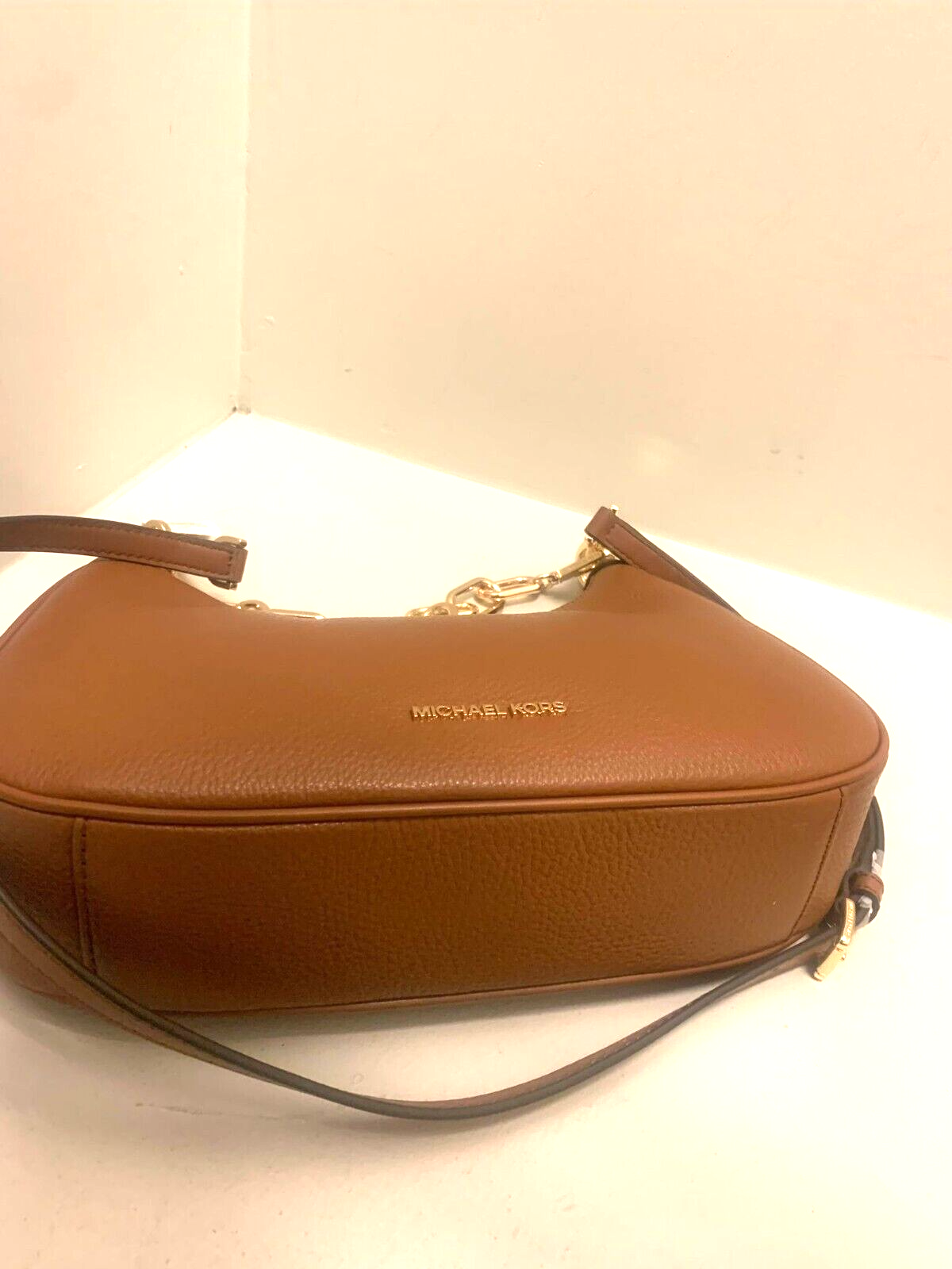 Michael kors Cora Large Zip Pouchette Chain Shoulder Crossbody Bag in ...