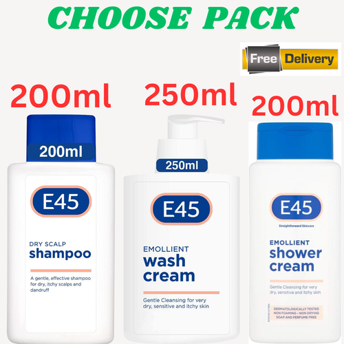 E45 Dry Scalp Shampoo Dandruff E45 Shower Cream E45 Body Wash E45 ...
