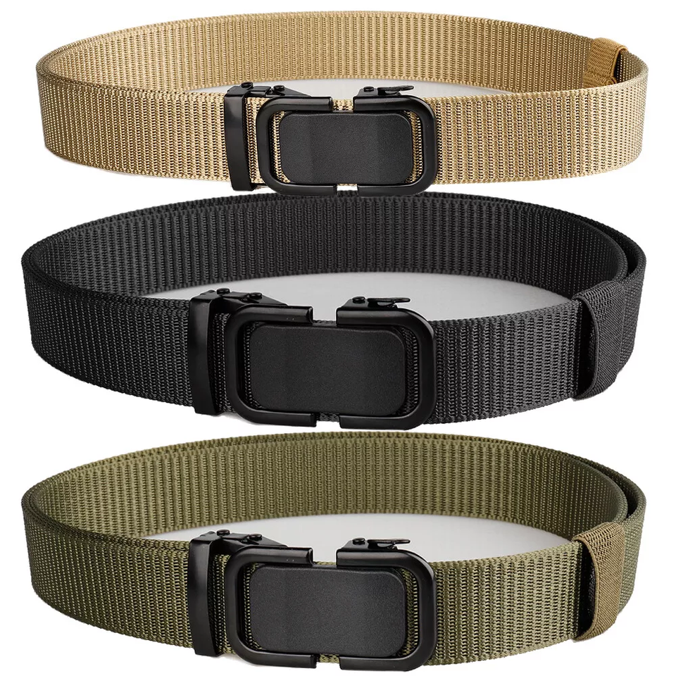 Men's Tactical Ratchet Belt Nylon Web Belts Automatic Slide Buckle Men ...