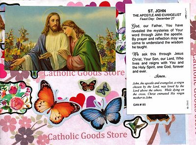 Saint St. John the Apostle + Evangelist - Prayer - Paperstock Holy Card ...