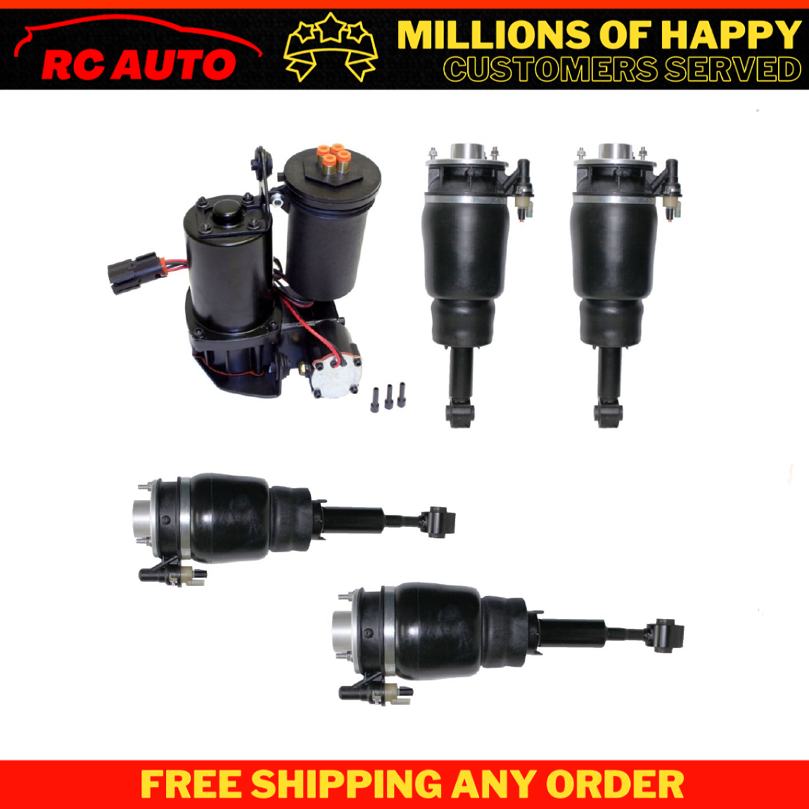 03-06 Lincoln Navigator Front & Rear Air Struts with Compressor Pump ...