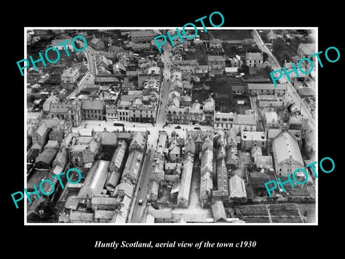 OLD LARGE HISTORIC PHOTO OF HUNTLY SCOTLAND AERIAL VIEW OF THE TOWN ...