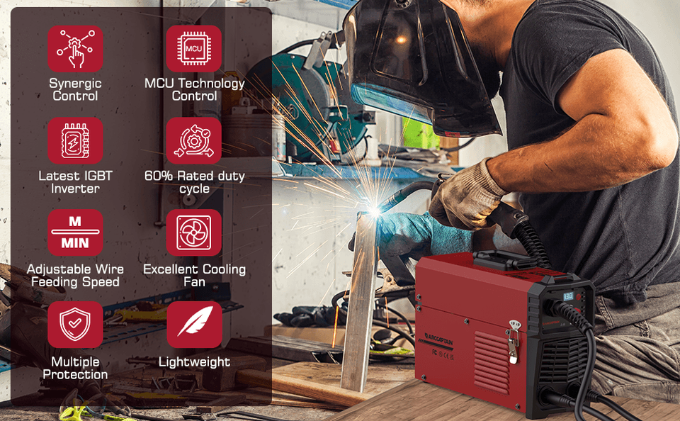 MIG Welder, 130A,110V, Gasless/Lift TIG/Stick 3 in 1 Welding Machine | eBay