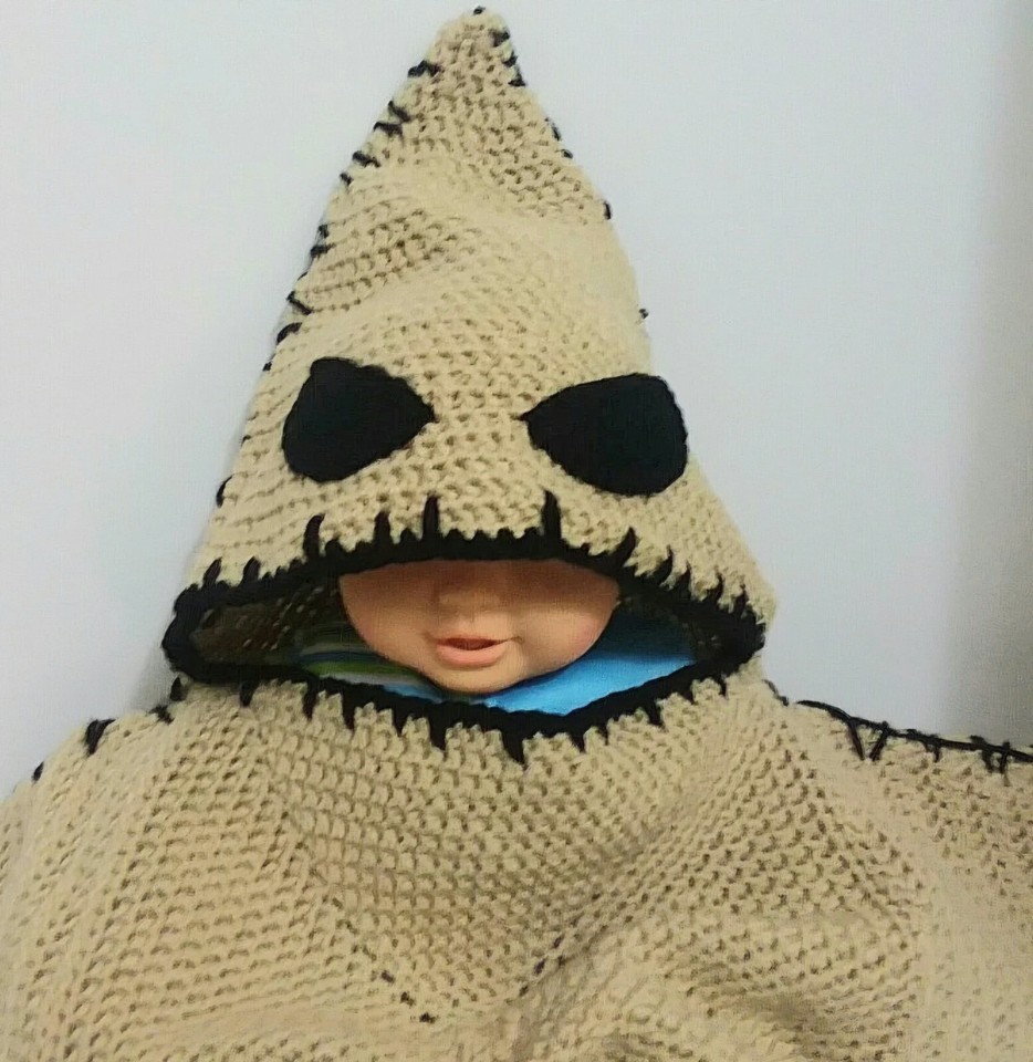 New Oogie Boogie Handmade Crochet 3-6 month Baby Snuggie Costume | eBay