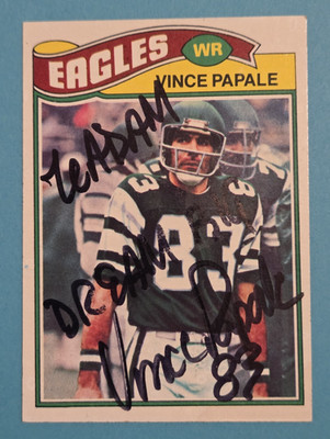VINCE PAPALE Signed 1977 Topps Rookie #397 Eagles Autograph Auto Card ...