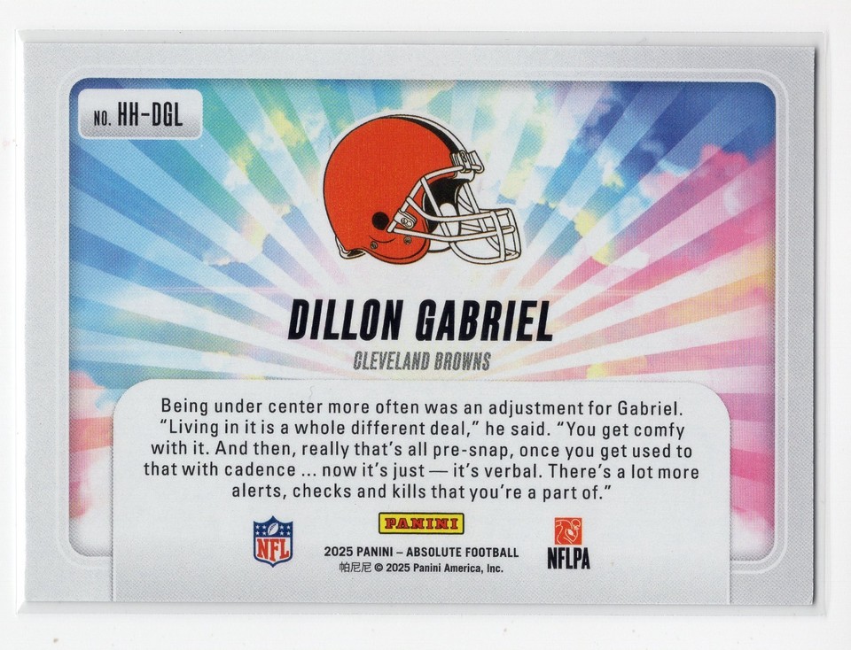 Dillon Gabriel 2025 Panini Absolute Football Rookie Card Hog Heaven #HH ...
