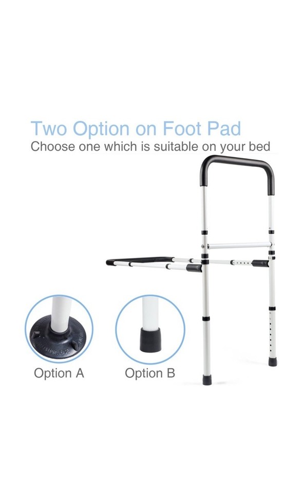Bed Assist Rails Adjustable, Safety Bed Handle with Leg, Fall ...
